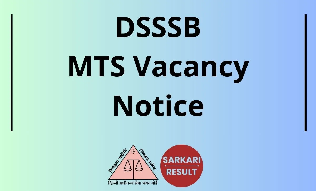 DSSSB MTS Recruitment 2026 [714 Post] Multi Tasking Staffs Apply Online ...